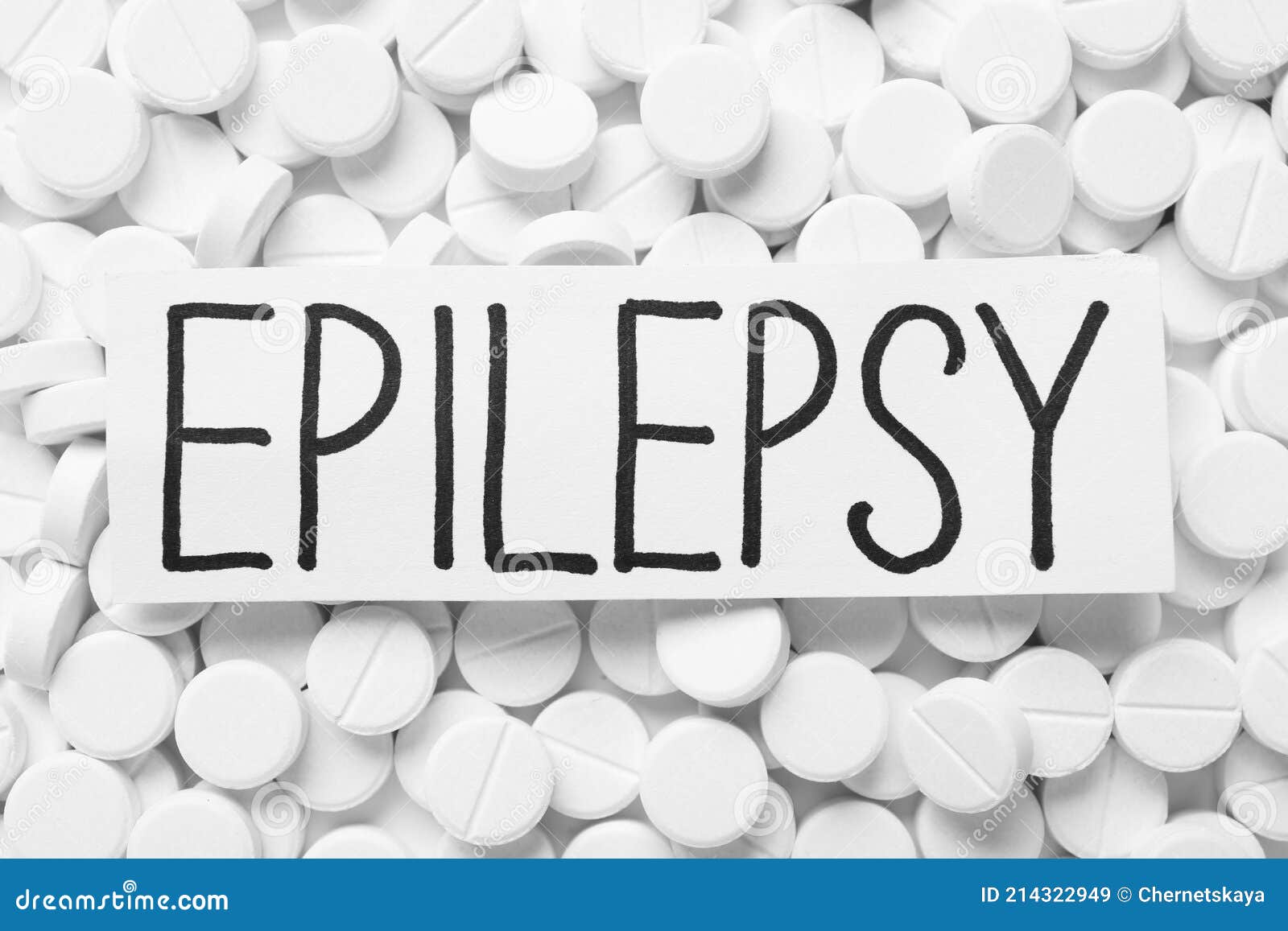 Card with Word Epilepsy on Pills, Top View Stock Image - Image of ...