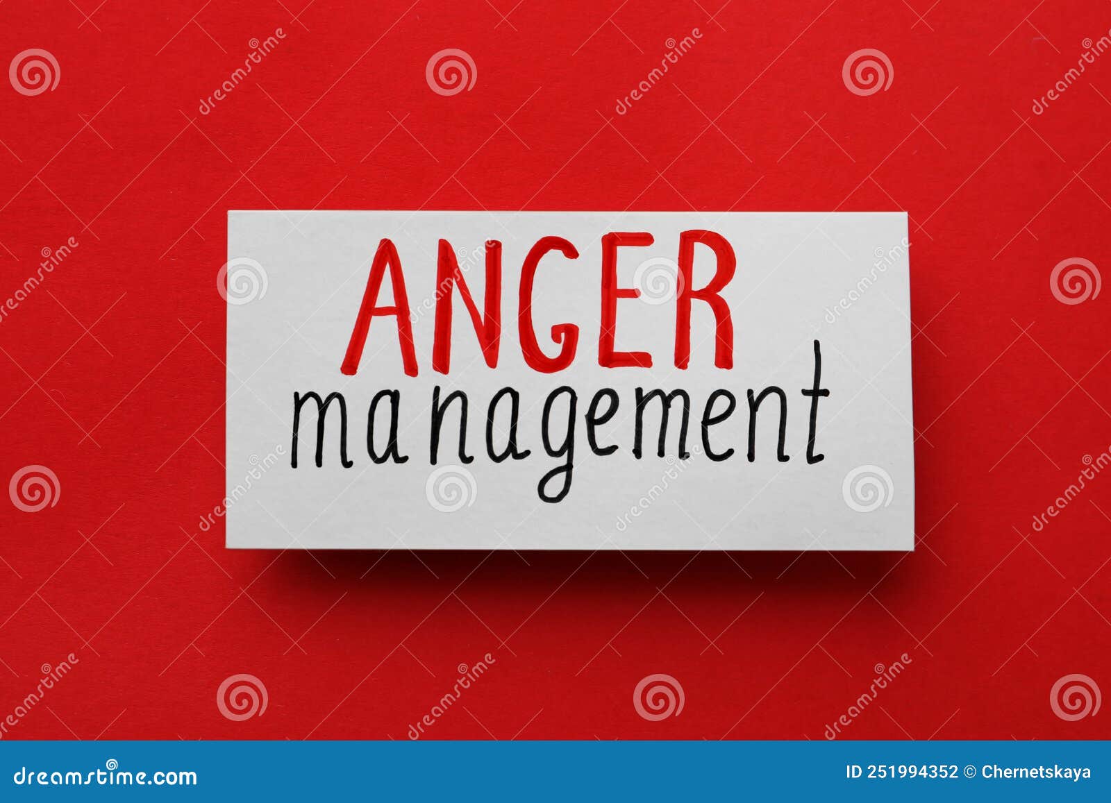 Card with Words Anger Management on Red Background, Top View Stock ...