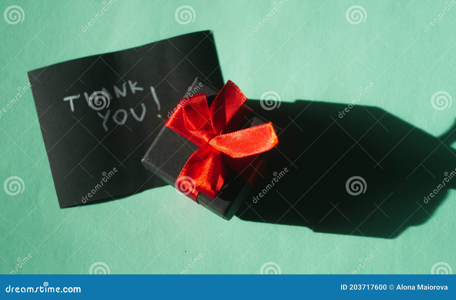 Card with Words `thank You` and Gift Box. Stock Photo - Image of favor ...