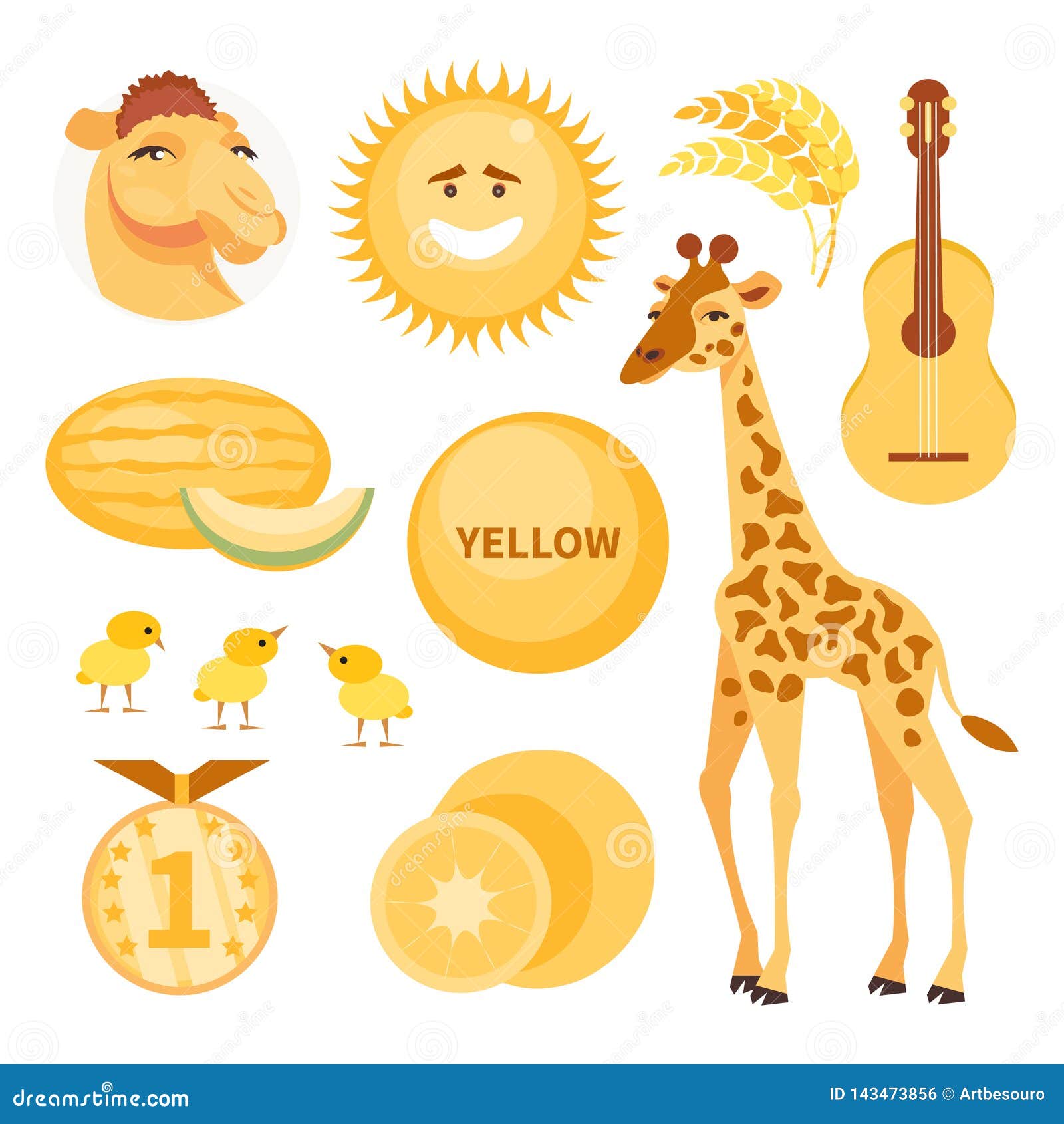 Card with Yellow Objects Vector Stock Vector - Illustration of material ...