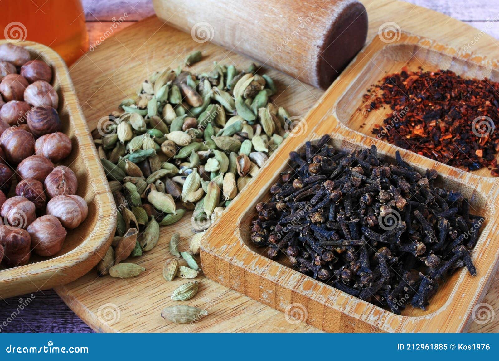 Cardamom Grains, Cloves and Nuts Stock Image - Image of food, health ...