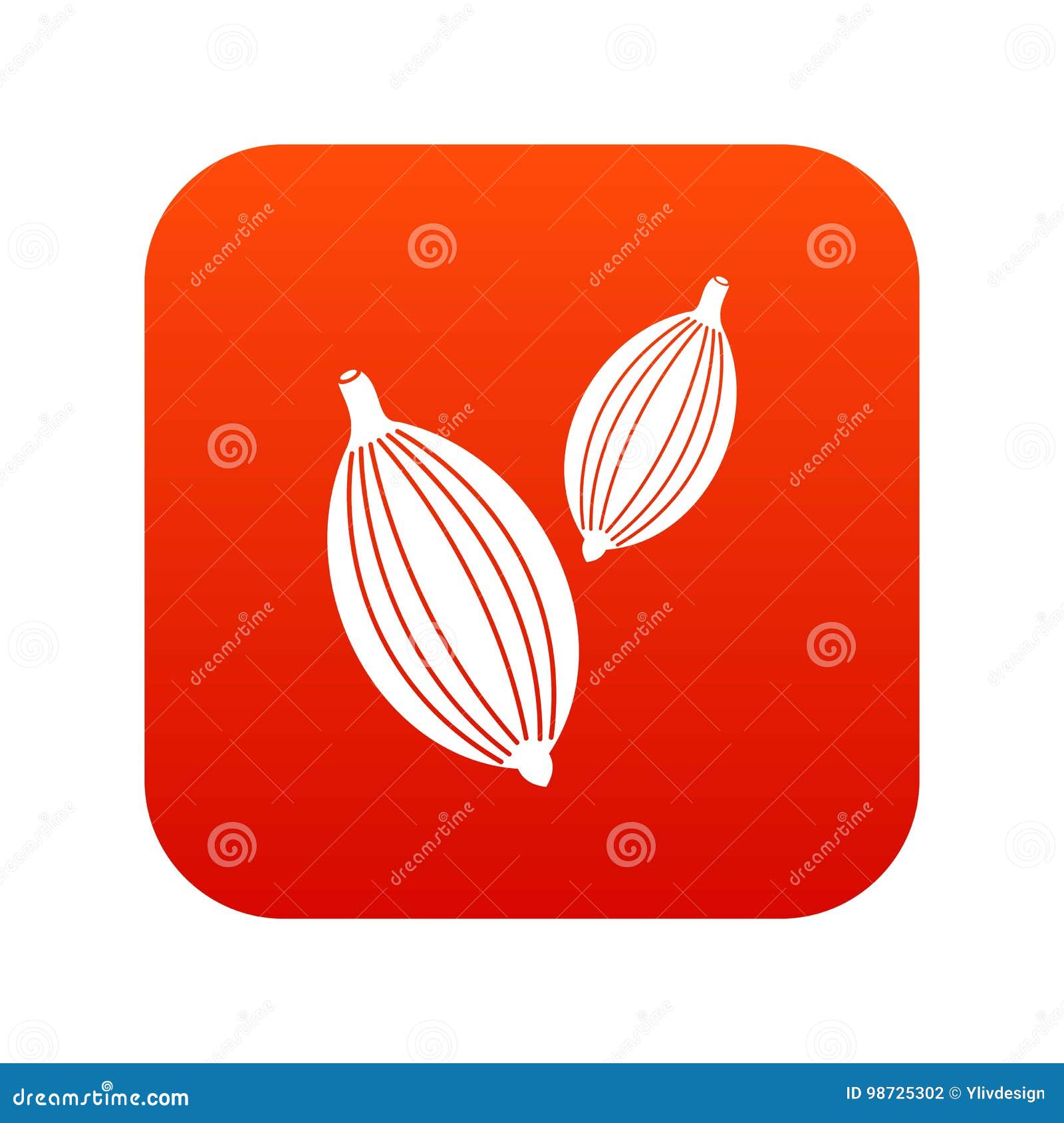 Cardamom Pods Icon Digital Red Stock Vector - Illustration of gourmet ...