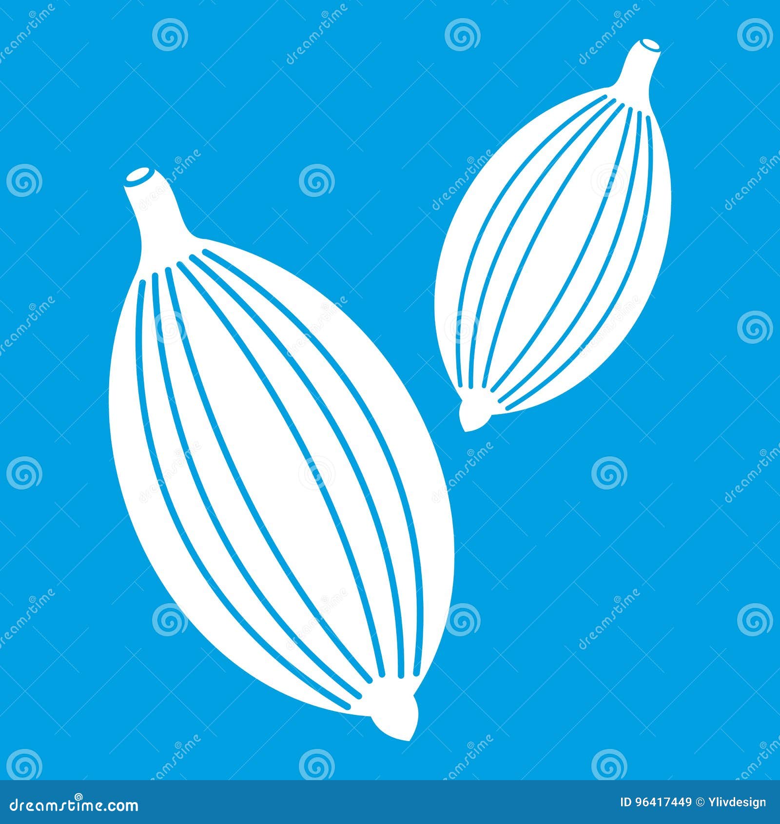 Cardamom pods icon white stock vector. Illustration of indian - 96417449