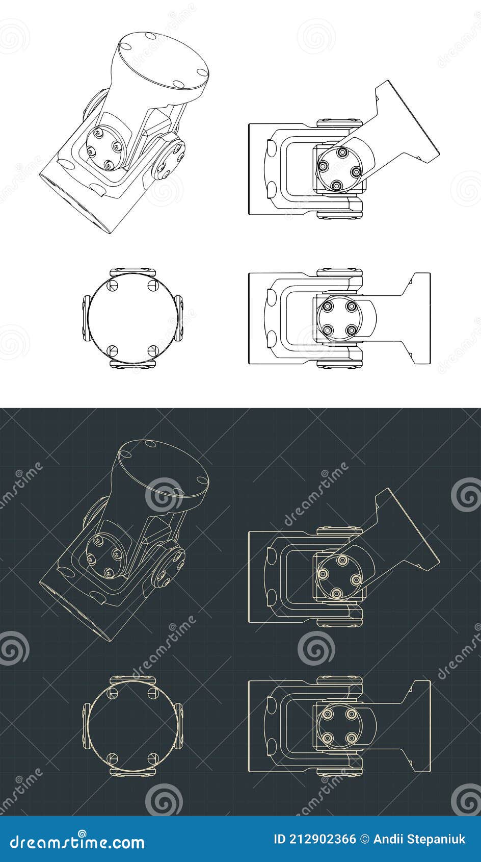 Cardan Shaft Drawing Vector Illustration | CartoonDealer.com #202860446