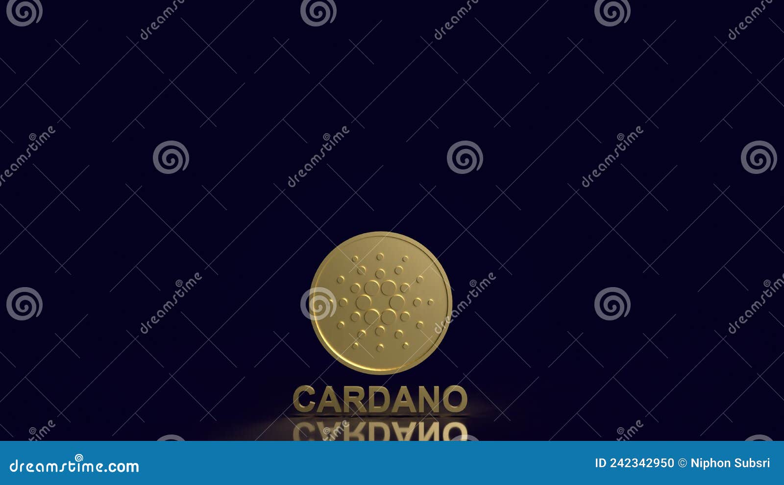 The Cardano or Ada Coins for Crypto Currency or Technology Concept 3d ...