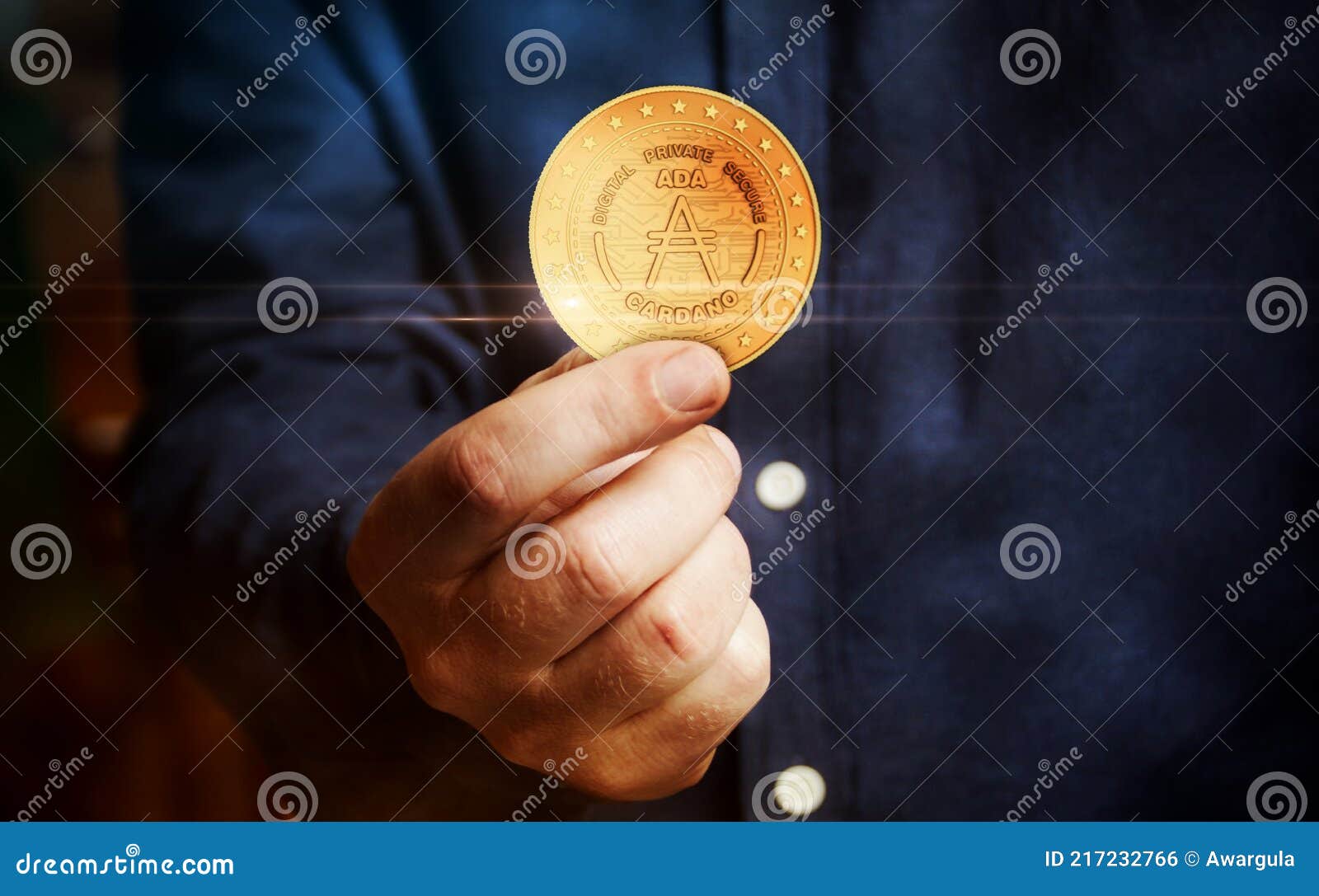 Cardano Ada Cryptocurrency Symbol Golden Coin Illustration Editorial Photo Image Of