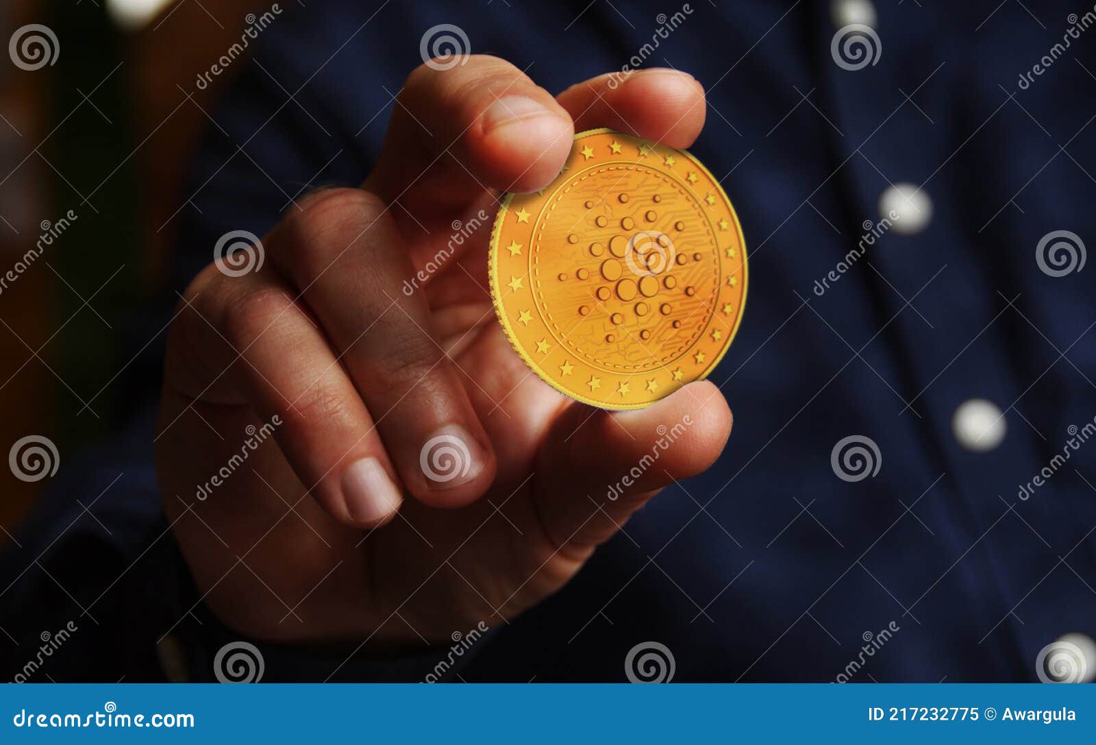 Cardano Ada Cryptocurrency Symbol Golden Coin Illustration Editorial Image Image Of Fintech