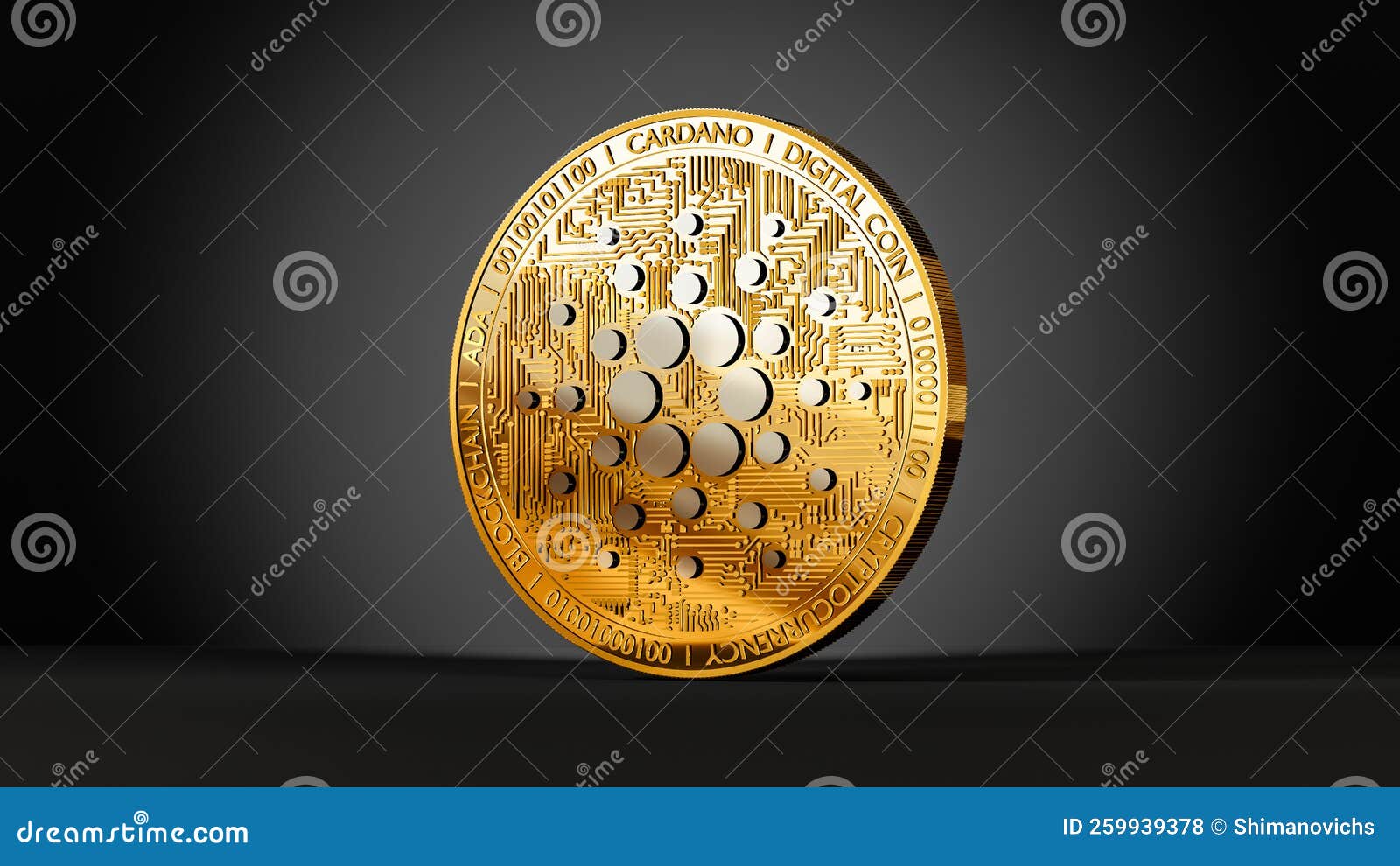 Cardano Cryptocurrency, Gold Coin with Ada Token Symbol on Black ... Cardano Cryptocurrency, Gold Coin with Ada Token Symbol on Black ...