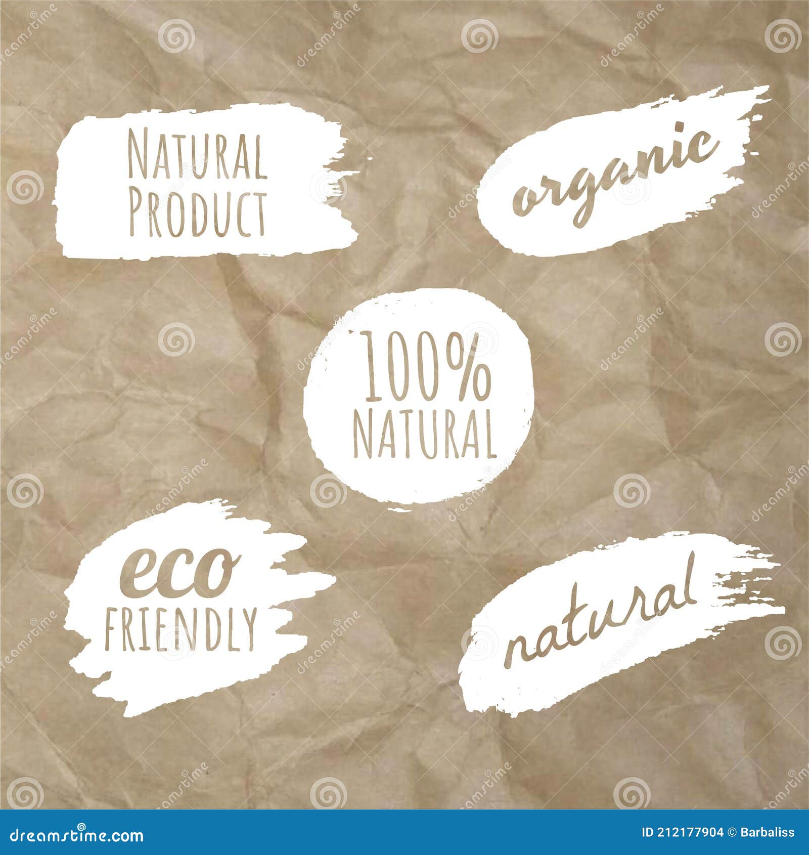 Cardboard Background with Natural Labels Stock Vector - Illustration of ...