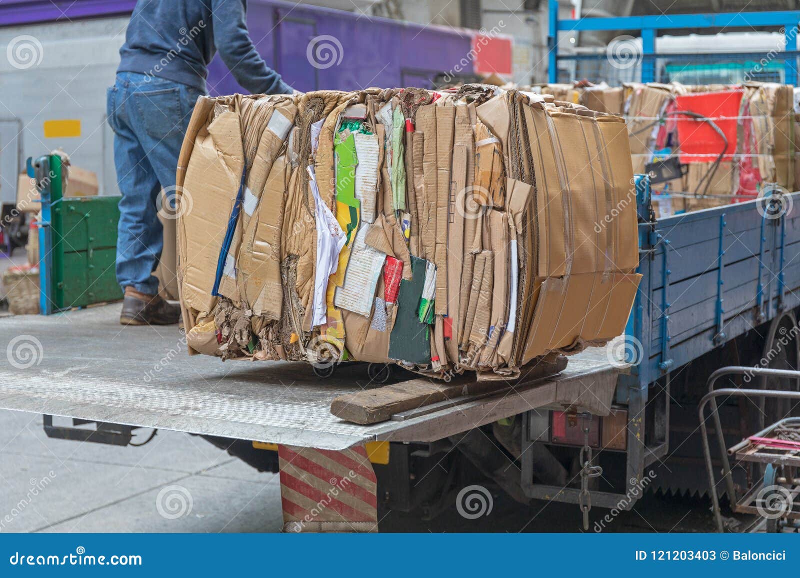 Cardboard Bale stock image. Image of transport, truck - 121203403