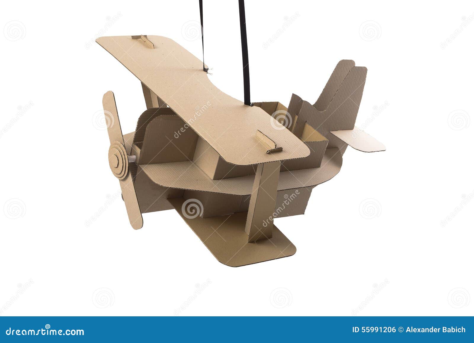 Cardboard biplane stock photo. Image of play, aircraft - 55991206