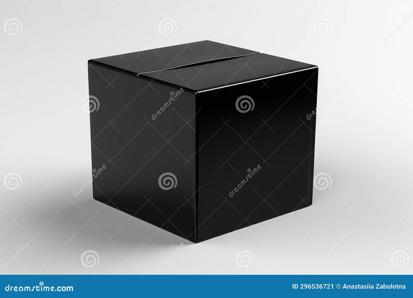 Cardboard Black Box, 3D, on White Background. Generative AI Stock ...