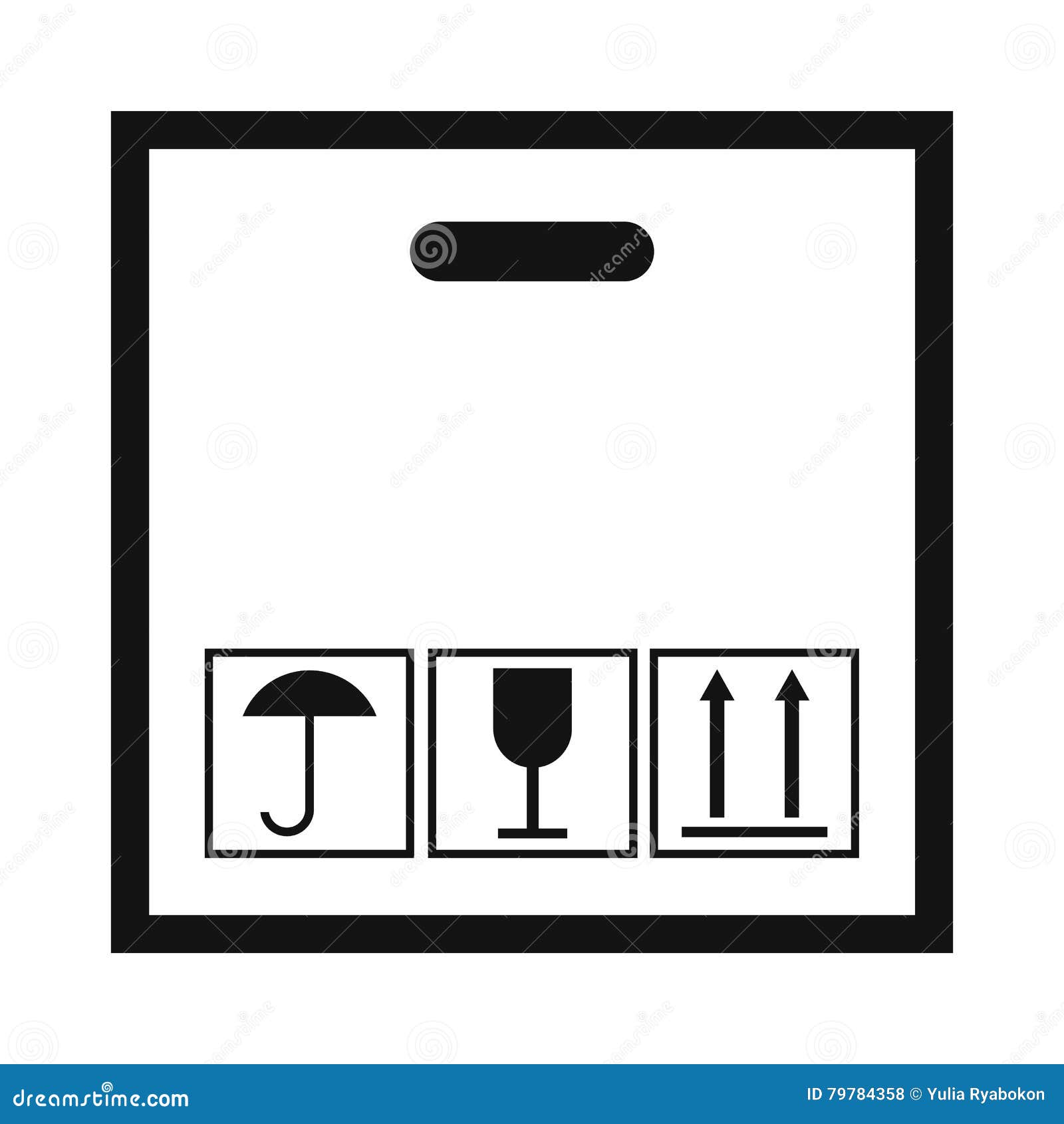 Cardboard With Black Fragile Symbol Vector Illustration | CartoonDealer ...