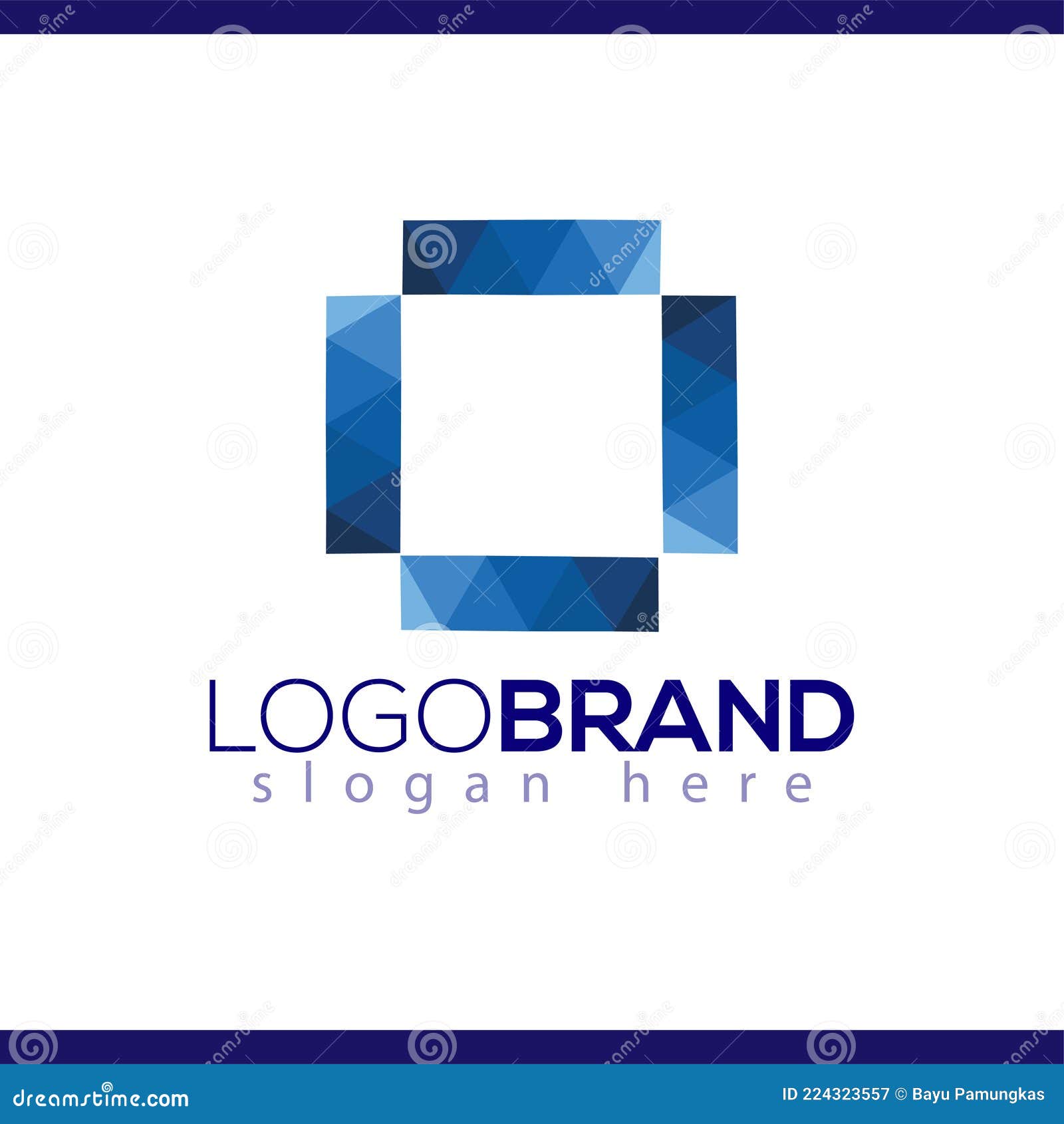 Cardboard Blue Geometric Logo Vector Template Stock Vector ...