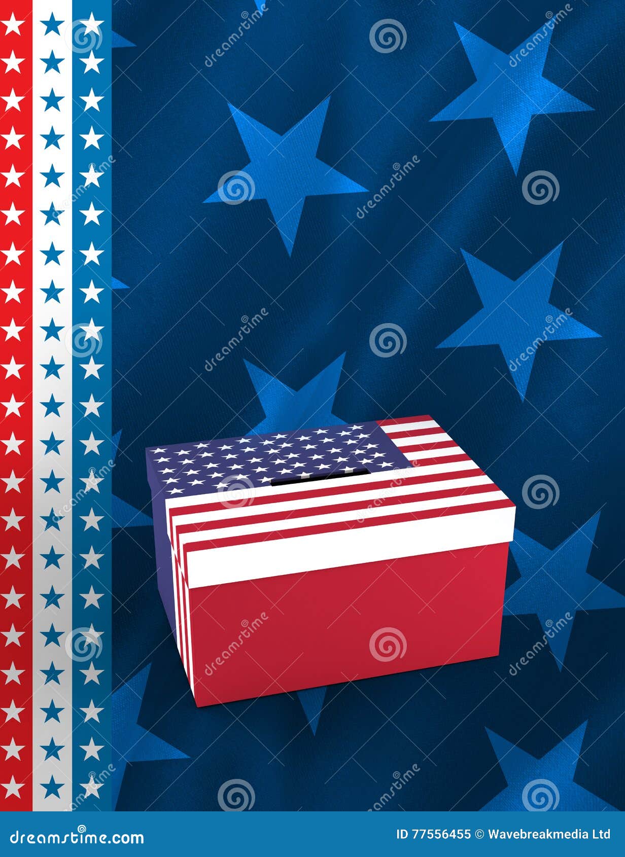 Cardboard Box with American Flag Print Stock Illustration ...