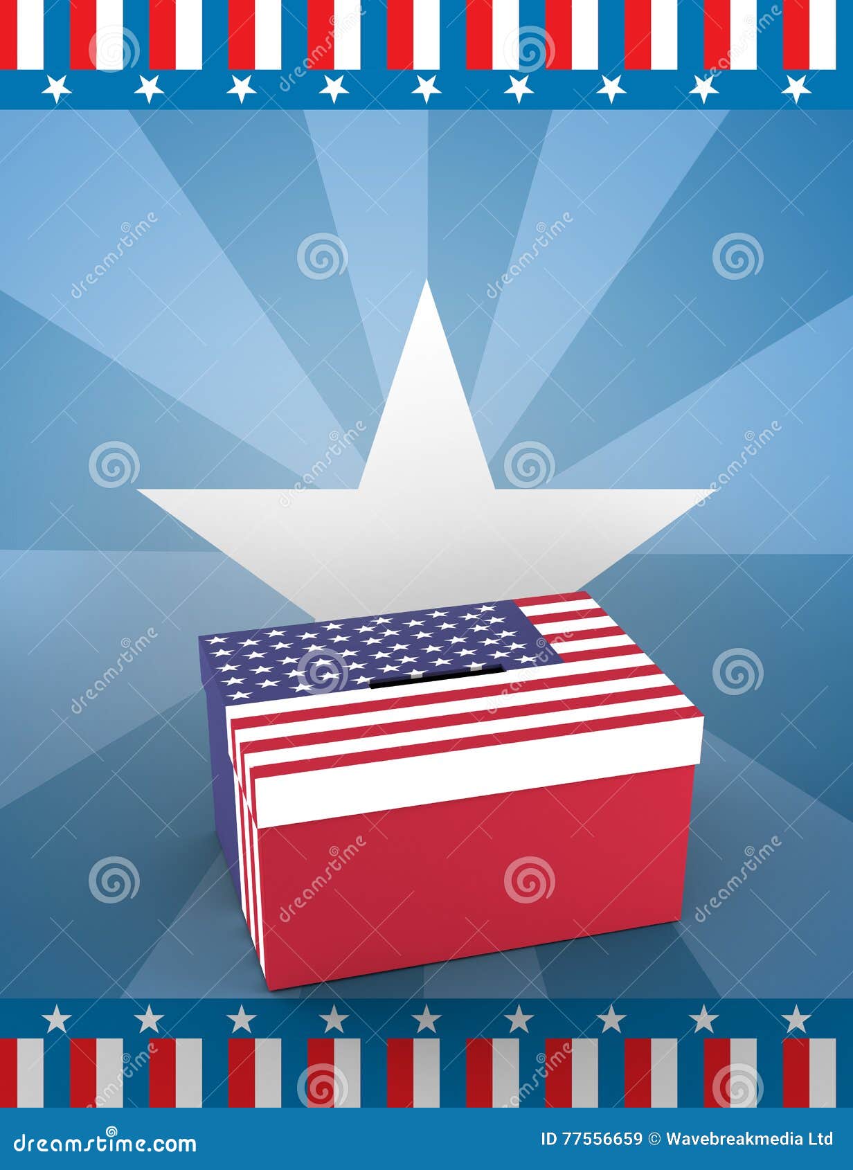 Cardboard Box with American Flag Print Stock Illustration ...