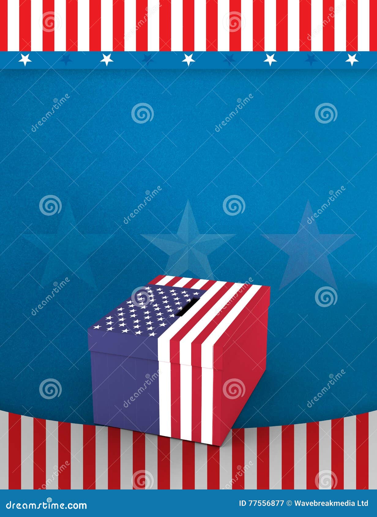 Cardboard Box with American Flag Print Stock Illustration ...