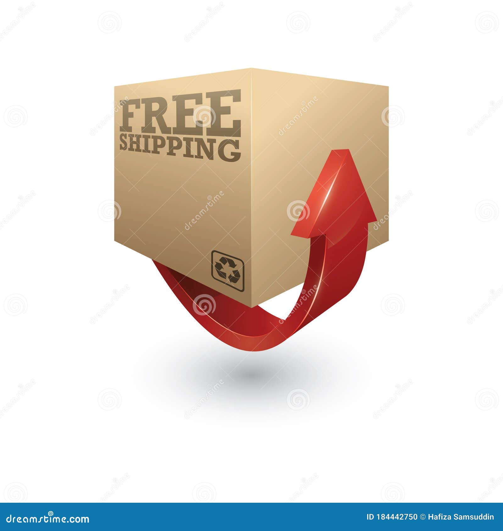 Cardboard Box with Arrow. Vector Illustration Decorative Background ...