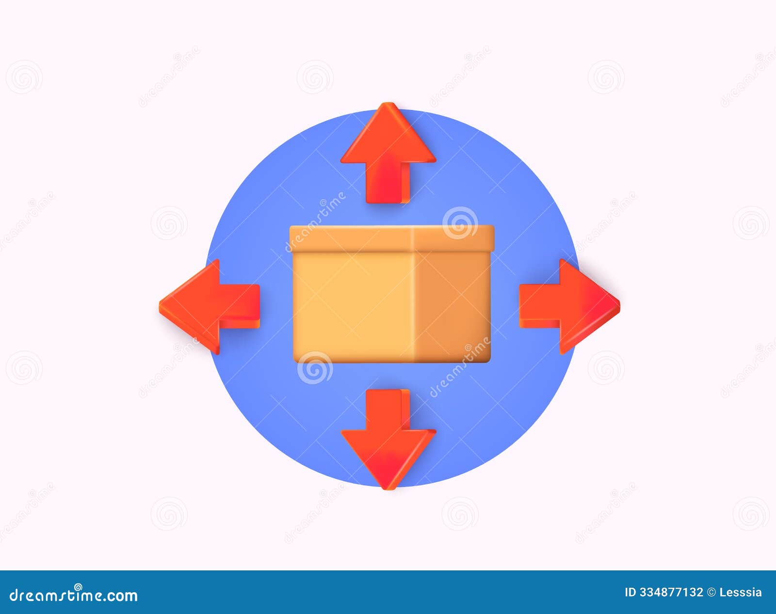 Cardboard Box with Arrows To Represent Delivery and Logistics. 3D Web ...