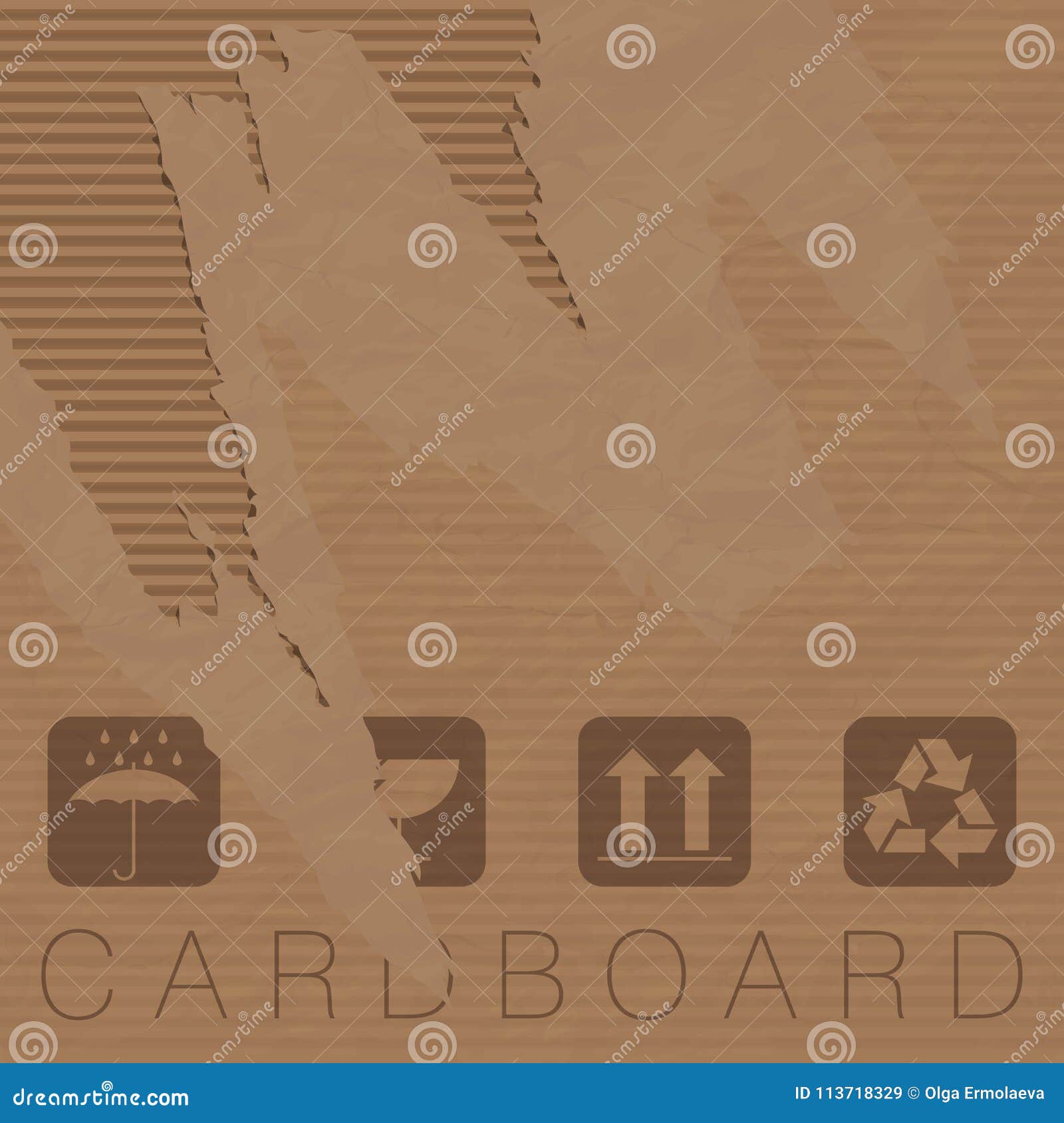 Cardboard box background. stock vector. Illustration of card - 113718329