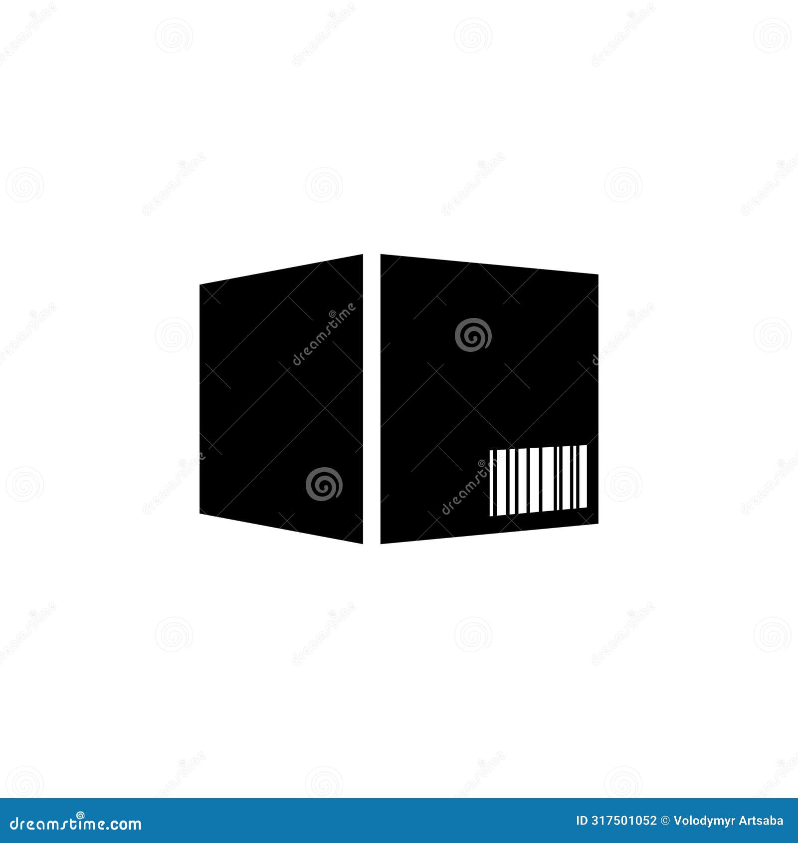 Cardboard Box with Bar Code Flat Vector Icon Stock Vector ...