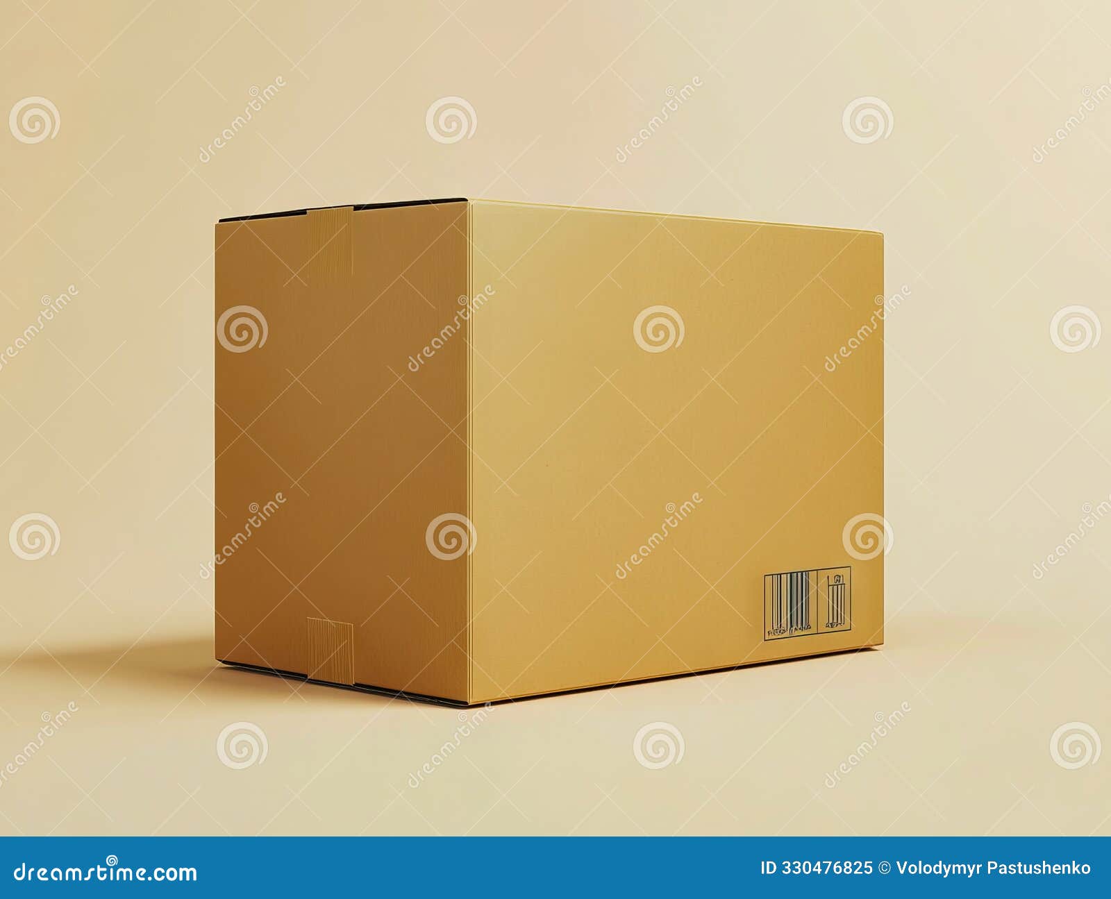 A Cardboard Box with a Barcode on the Side of it Stock Illustration ...
