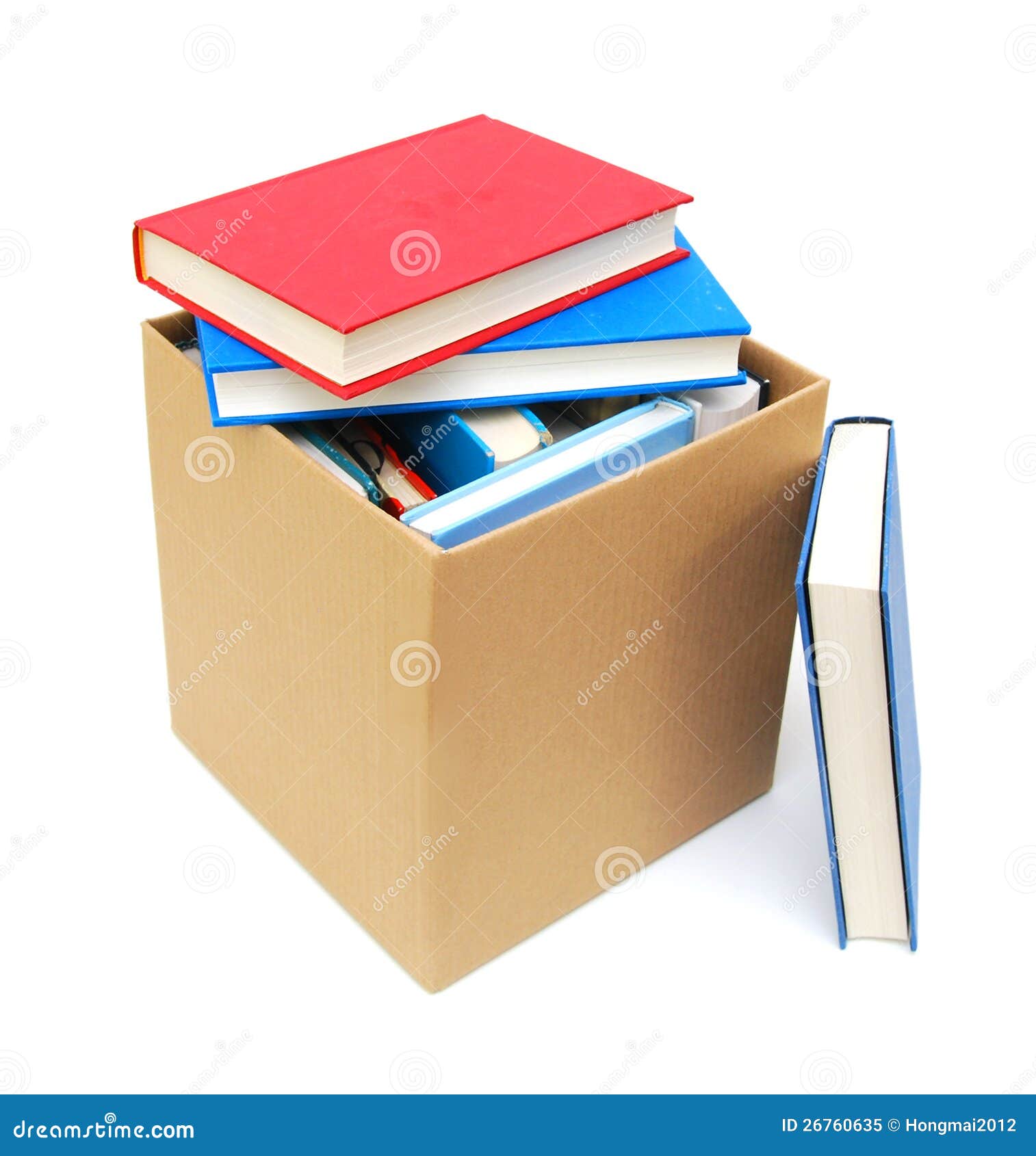 Cardboard box and books stock image. Image of christmas - 26760635