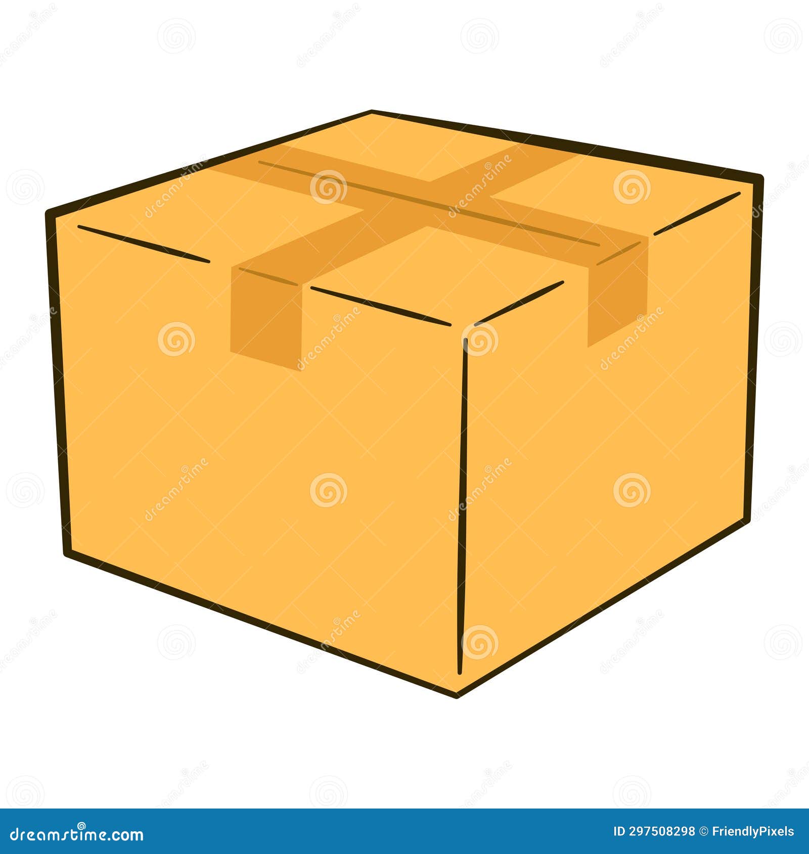 Cardboard box. Cartoon stock vector. Illustration of carton - 297508298