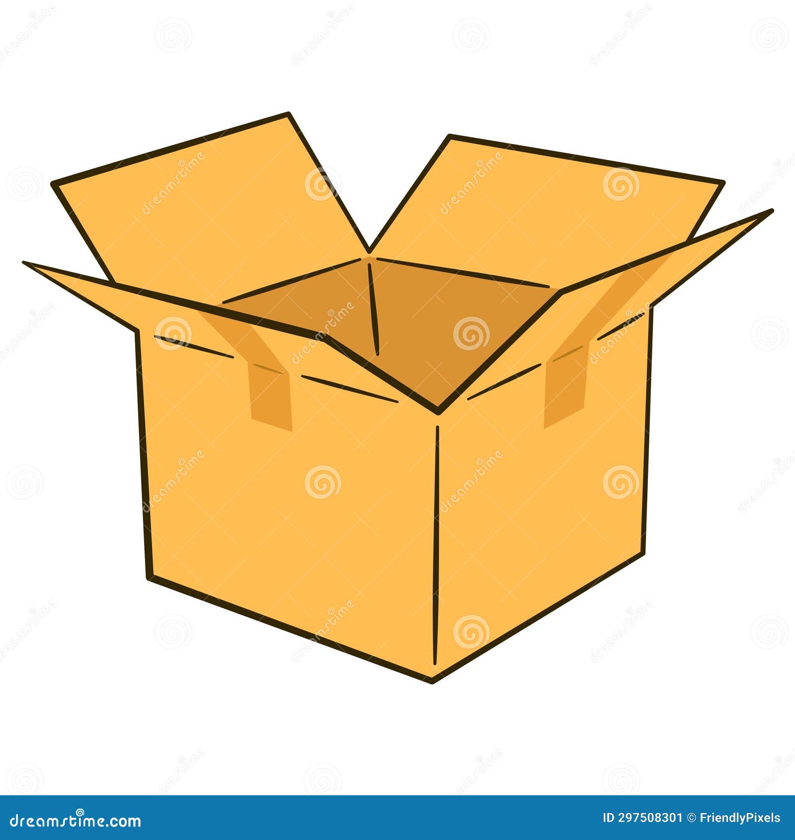 Cardboard box. Cartoon stock vector. Illustration of carton - 297508301