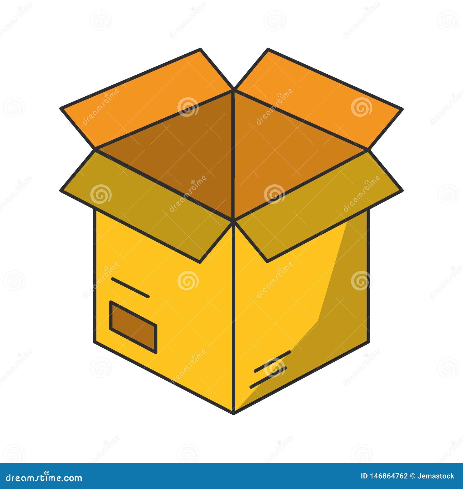 Cardboard box cartoon stock vector. Illustration of abstract - 146864762