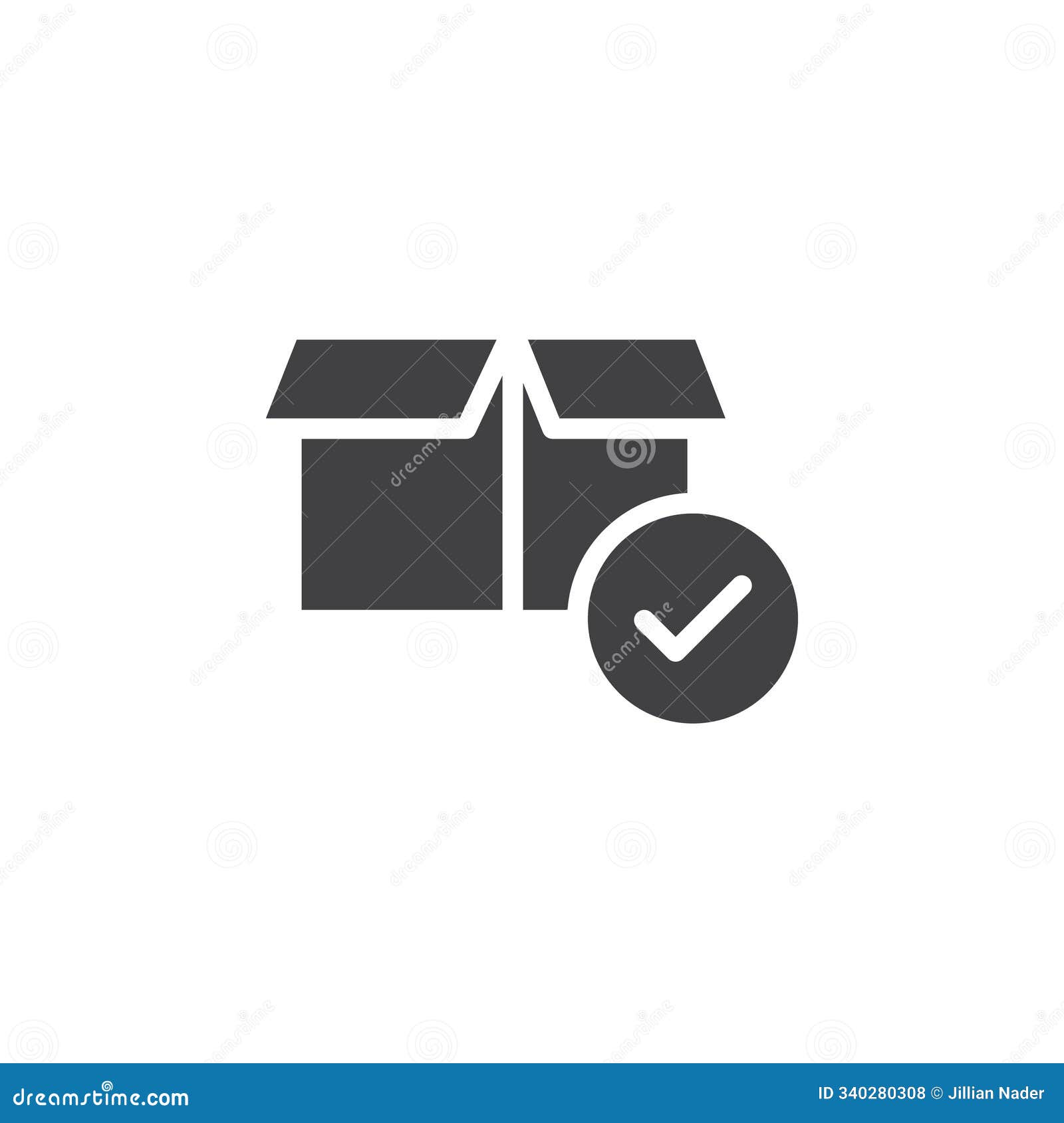 Cardboard Box with Check Mark Icon Simple Vector Symbol Stock Photo ...