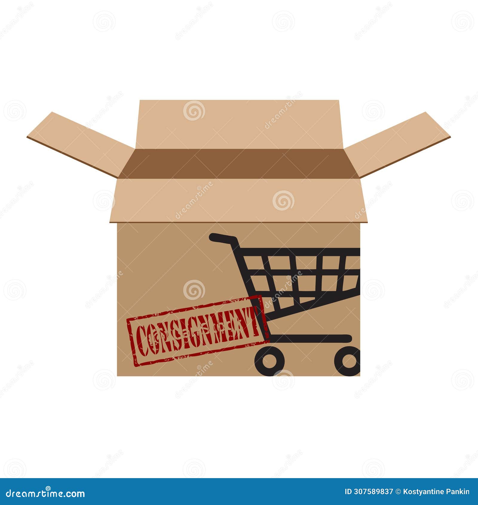 Cardboard Box for Consignment Stock Vector - Illustration of load ...