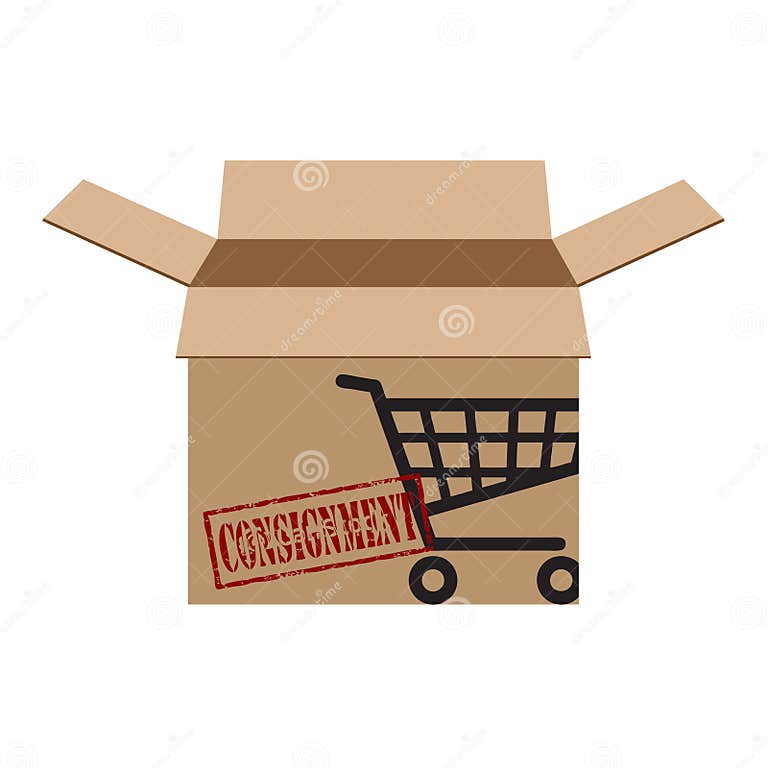 Cardboard Box for Consignment Stock Vector - Illustration of load ...