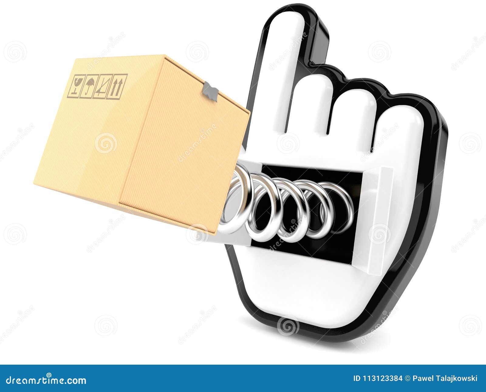 Cardboard box with cursor stock illustration. Illustration of shipping ...