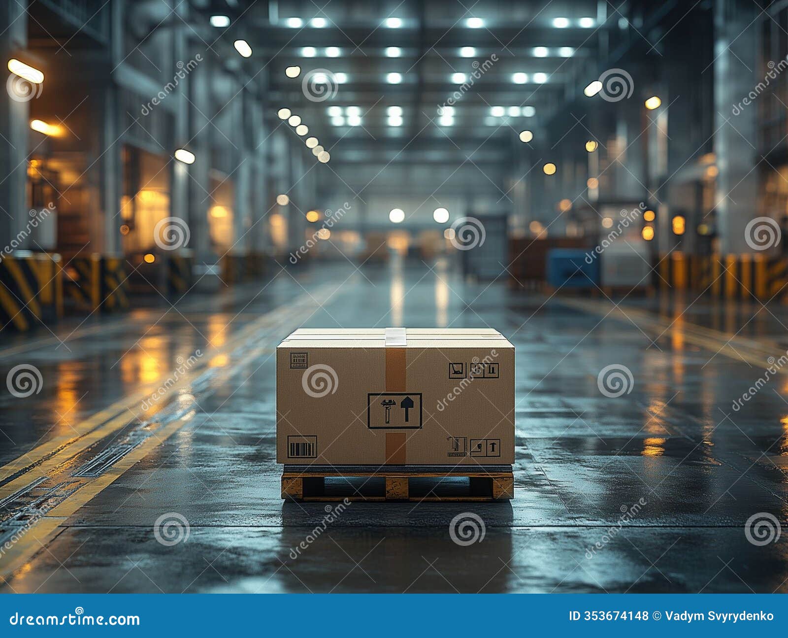 Cardboard Box Delivery in Warehouse Stock Illustration - Illustration ...