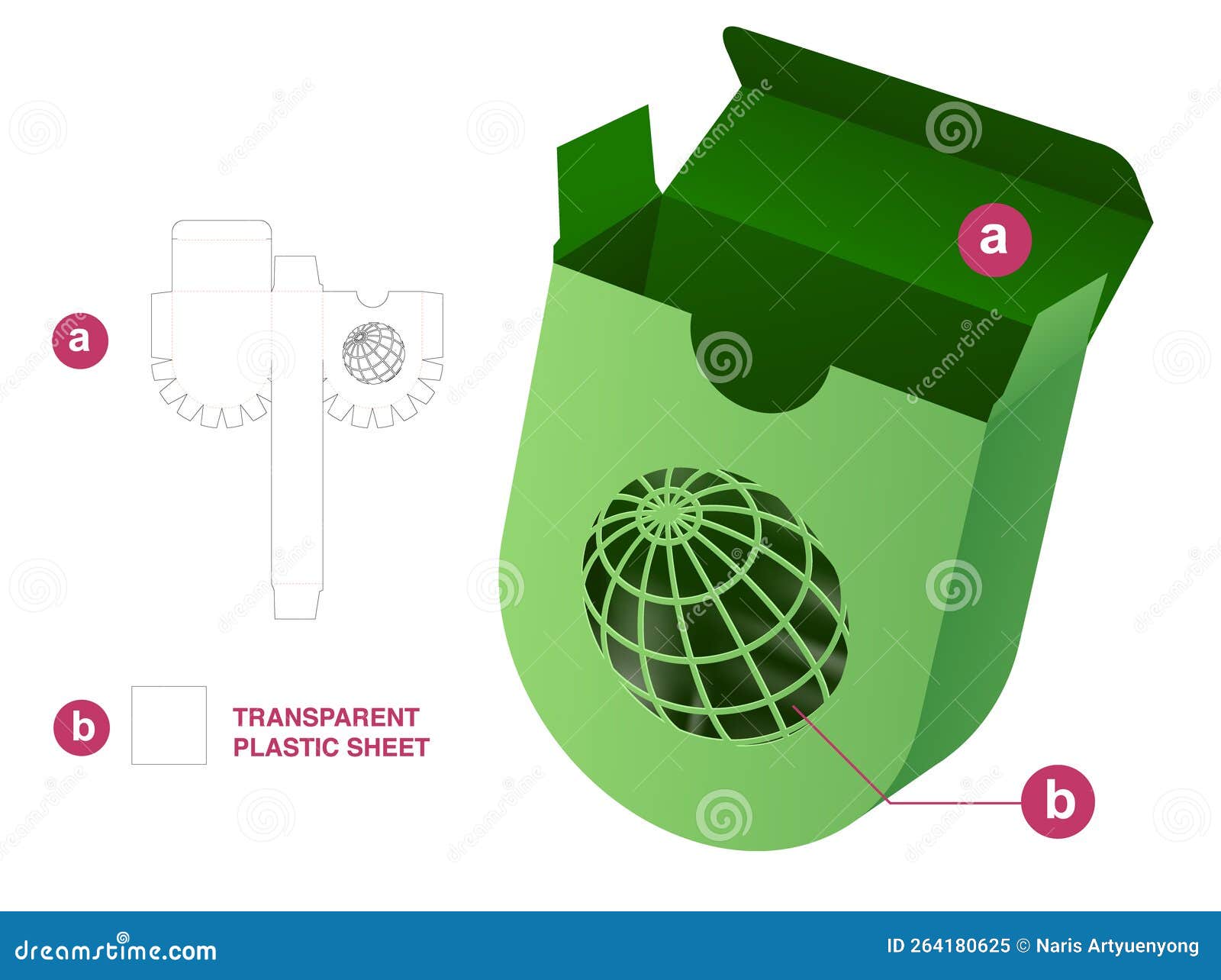 Cardboard Box Die Cut Template Design Stock Vector - Illustration of ...