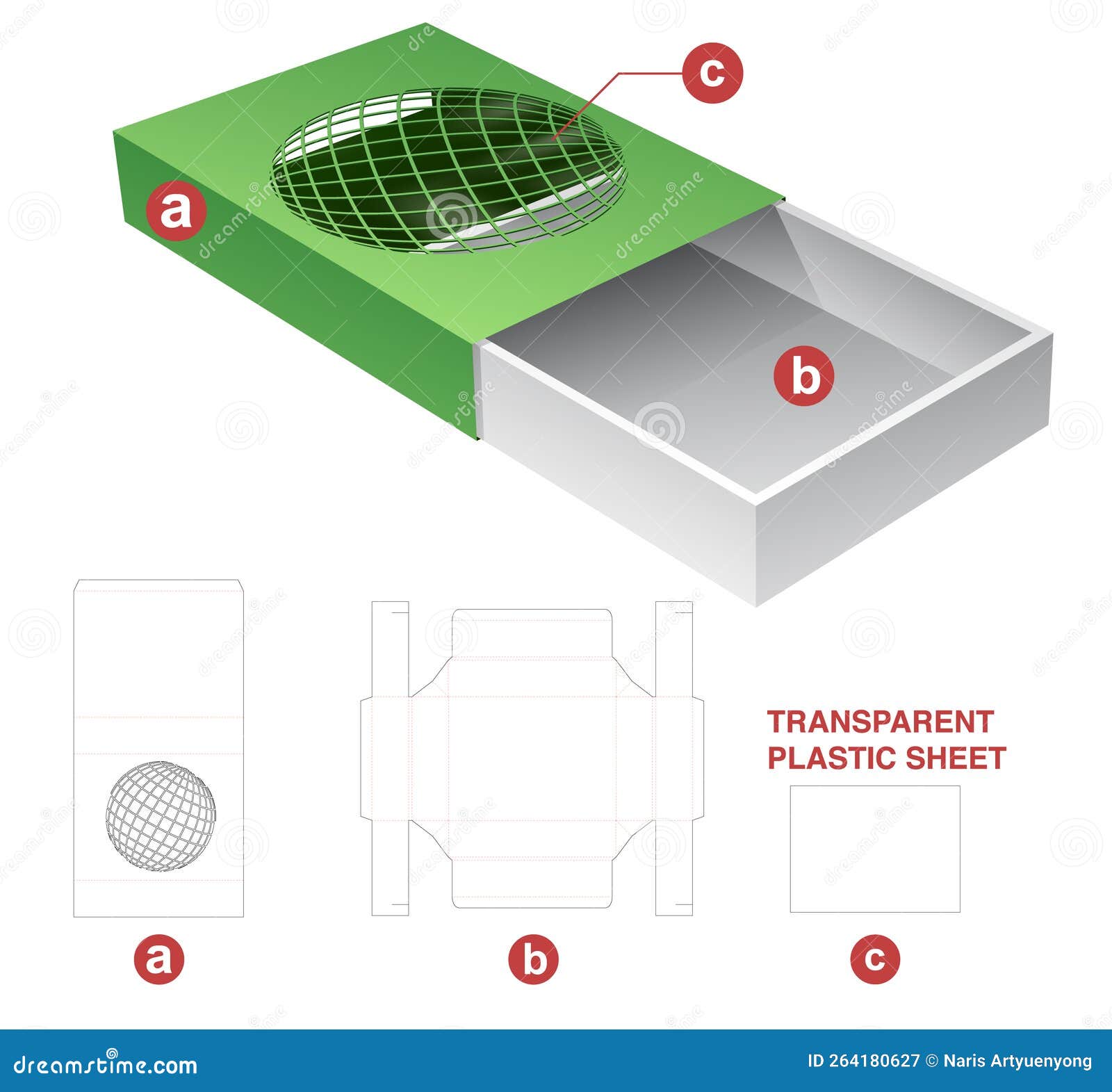 Cardboard Box Die Cut Template Design Stock Vector - Illustration of ...