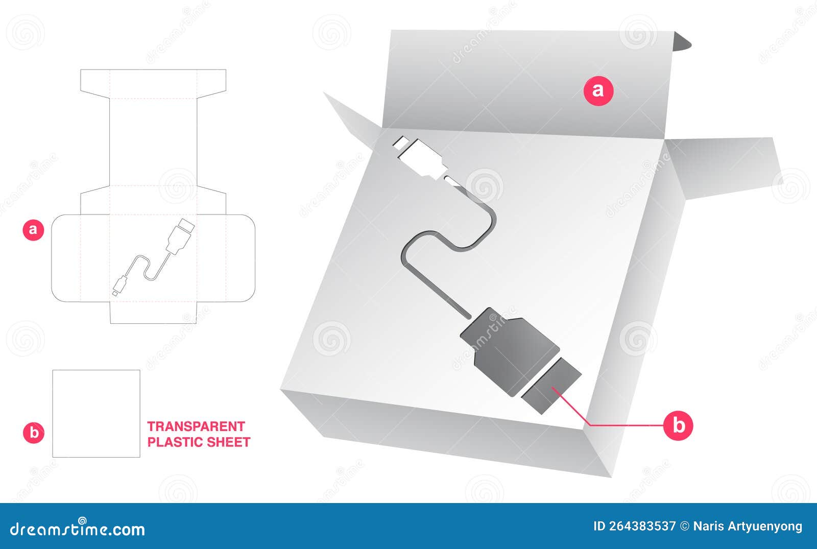 Cardboard Box Die Cut Template Design Stock Vector - Illustration of ...