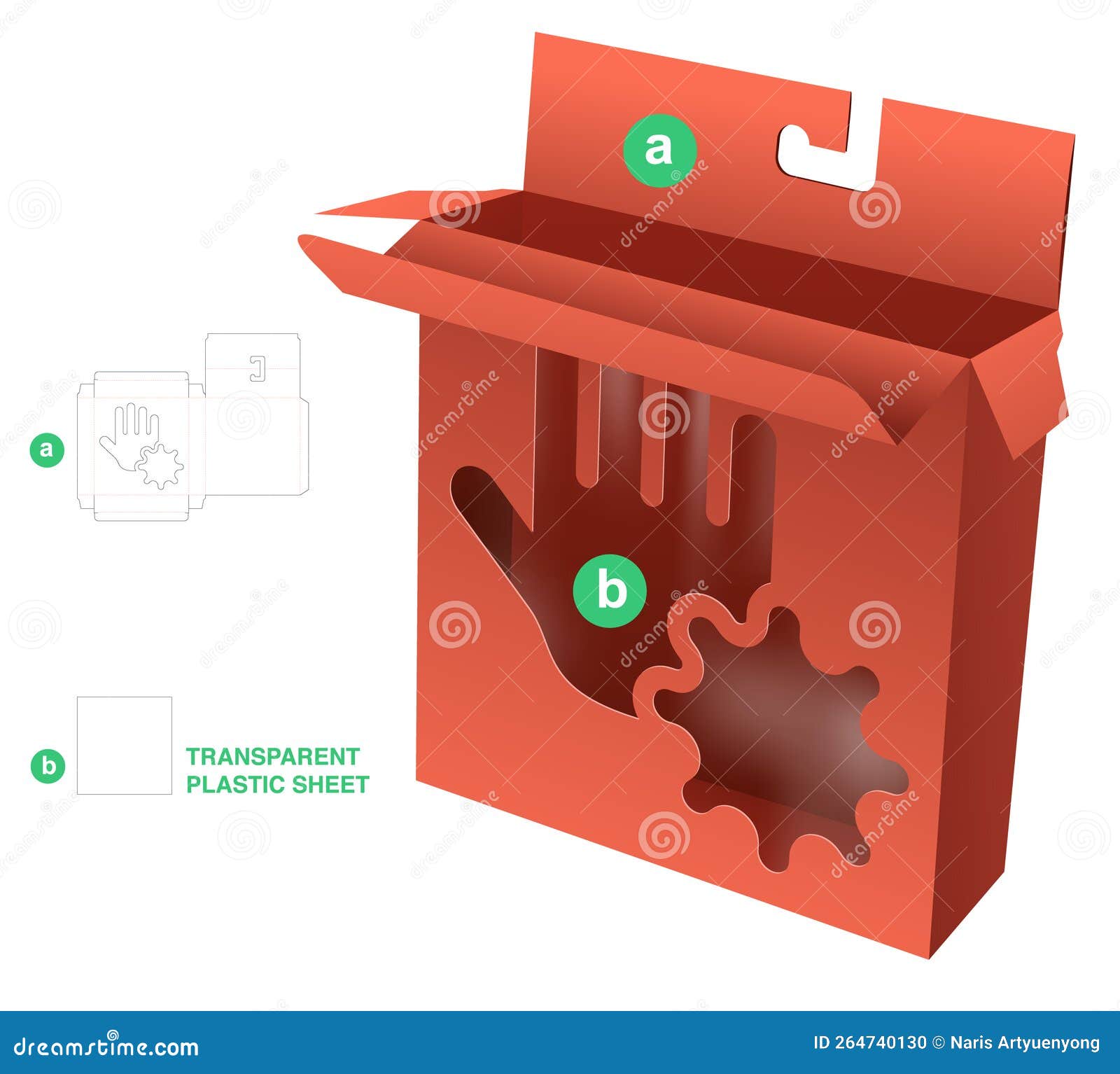 Cardboard Box Die Cut Template Design Stock Vector - Illustration of ...