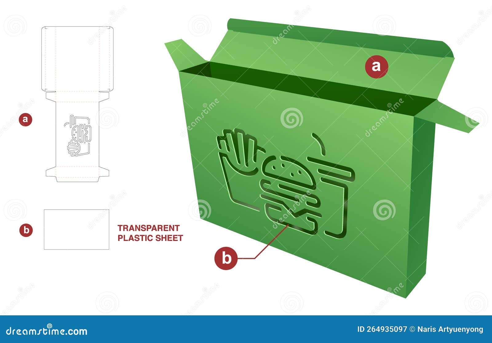 Cardboard Box Die Cut Template Design Stock Vector - Illustration of ...