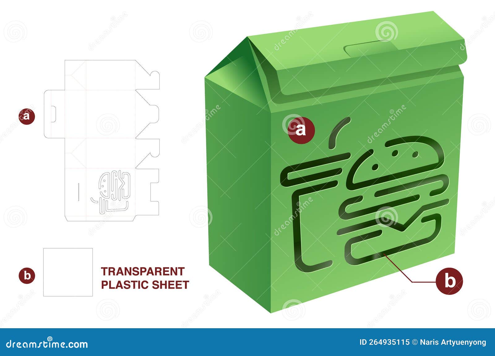 Cardboard Box Die Cut Template Design Stock Vector - Illustration of ...