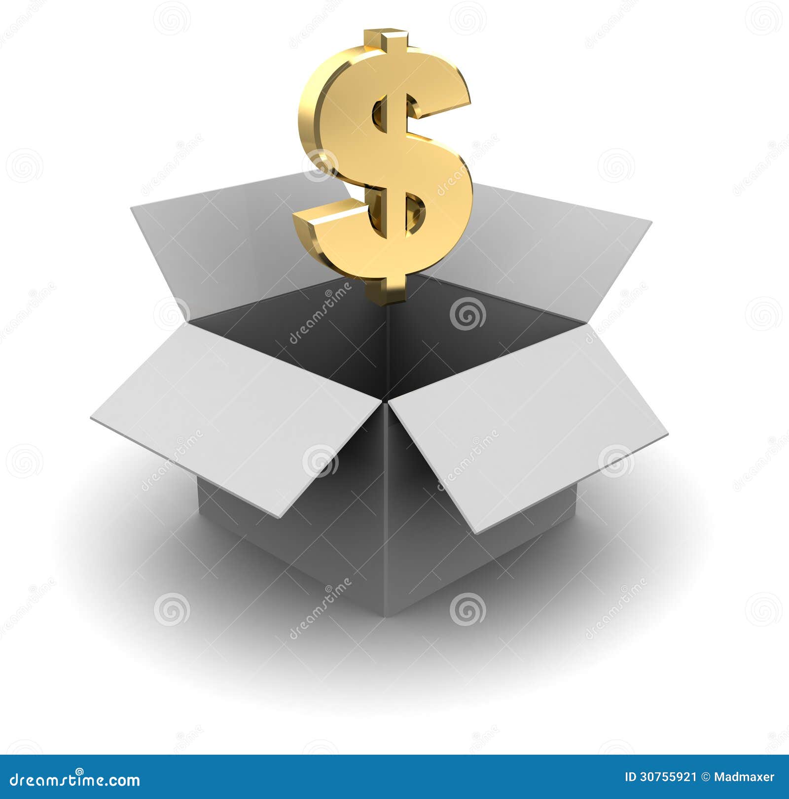 Cardboard box with dollar stock illustration. Illustration of sign ...