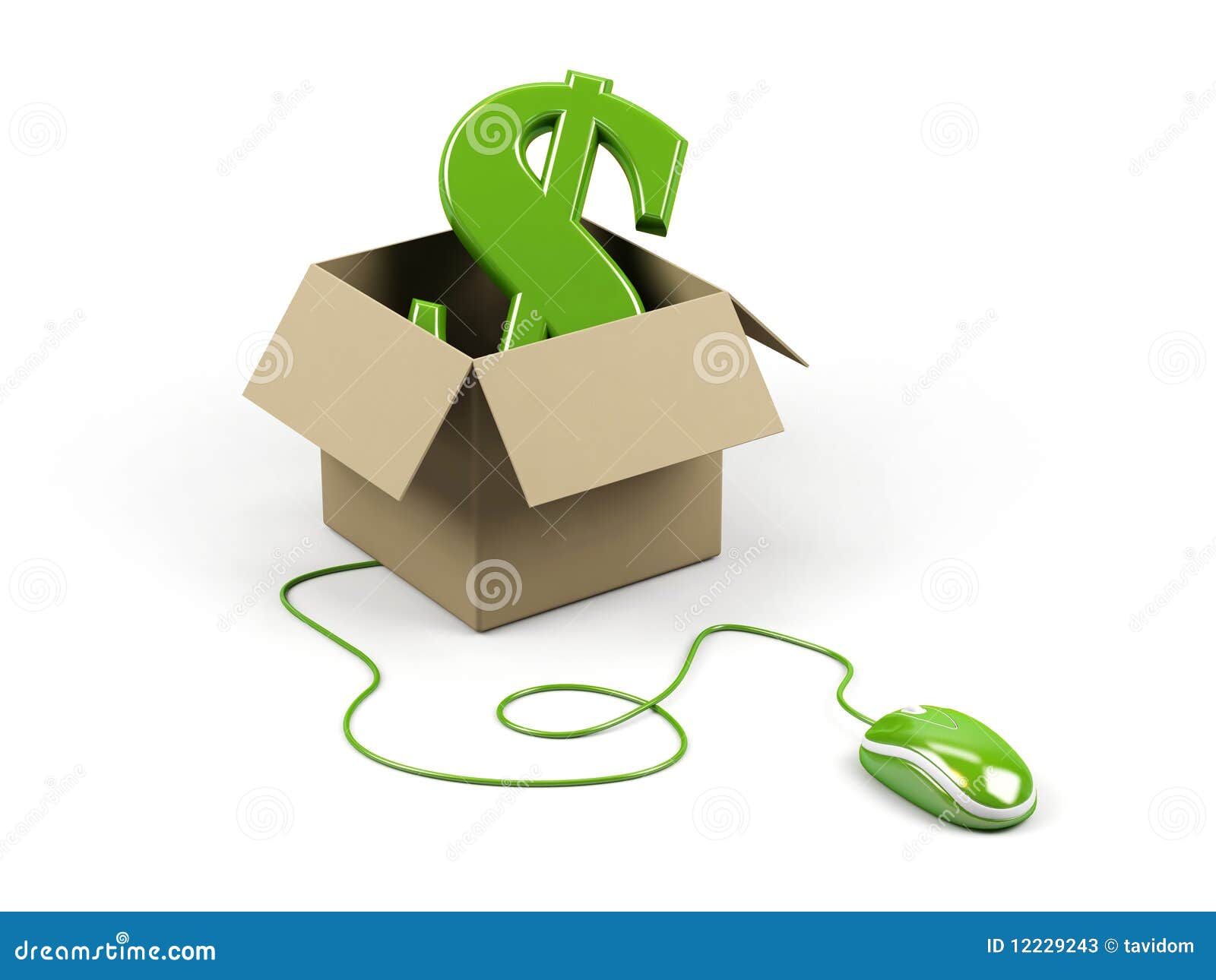 Cardboard Box with Dollar Sign. Stock Illustration - Illustration of ...