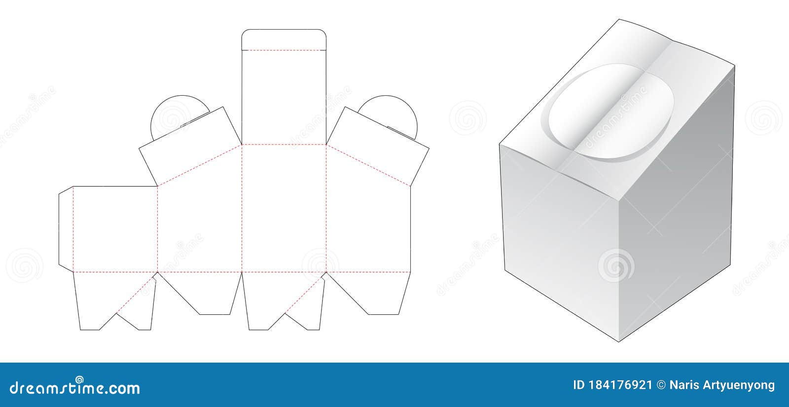 Cardboard Box with Double Flip Die Cut Template Stock Vector ...