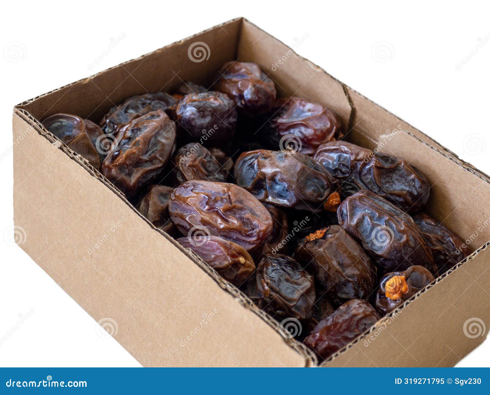 Cardboard Box with Dried Dates Stock Image - Image of nature ...