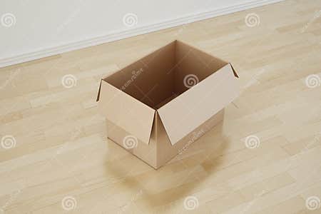 Cardboard Box in Empty Room Stock Illustration - Illustration of ...