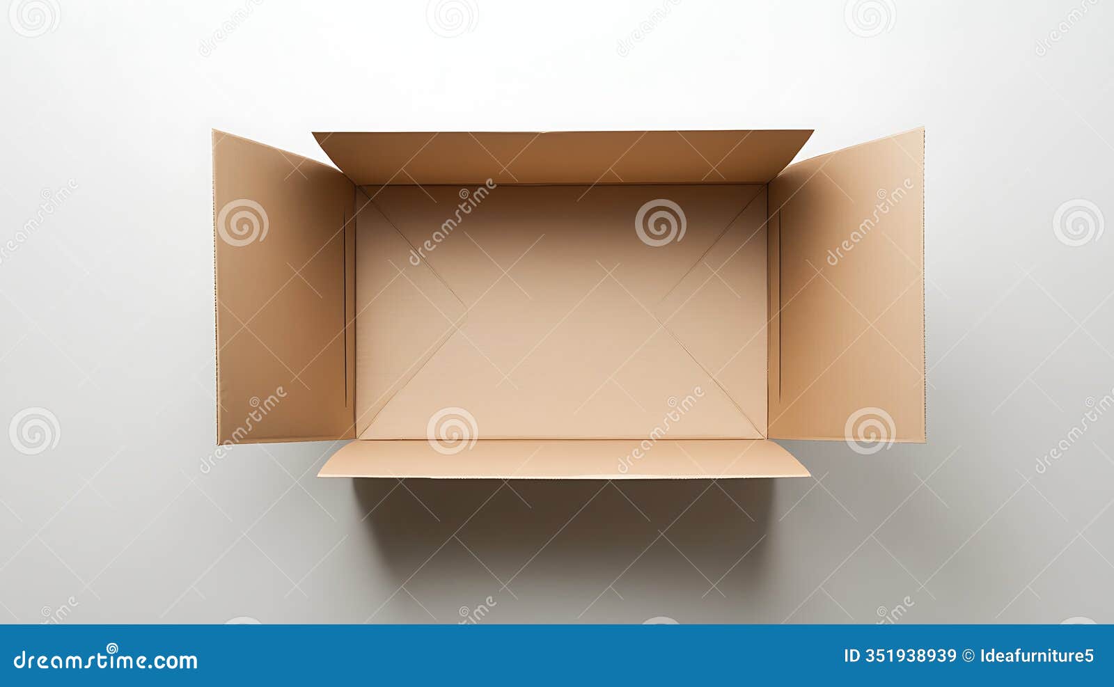 A Cardboard Box is Empty and Sits on a White Background Stock ...