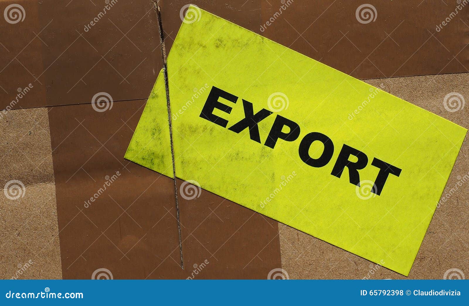 Cardboard Box with Export Label Stock Photo - Image of post, label ...