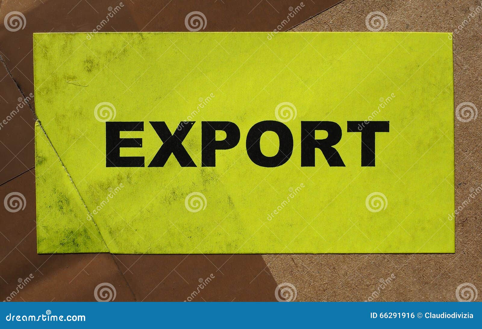 Cardboard Box with Export Label Stock Photo - Image of postage ...