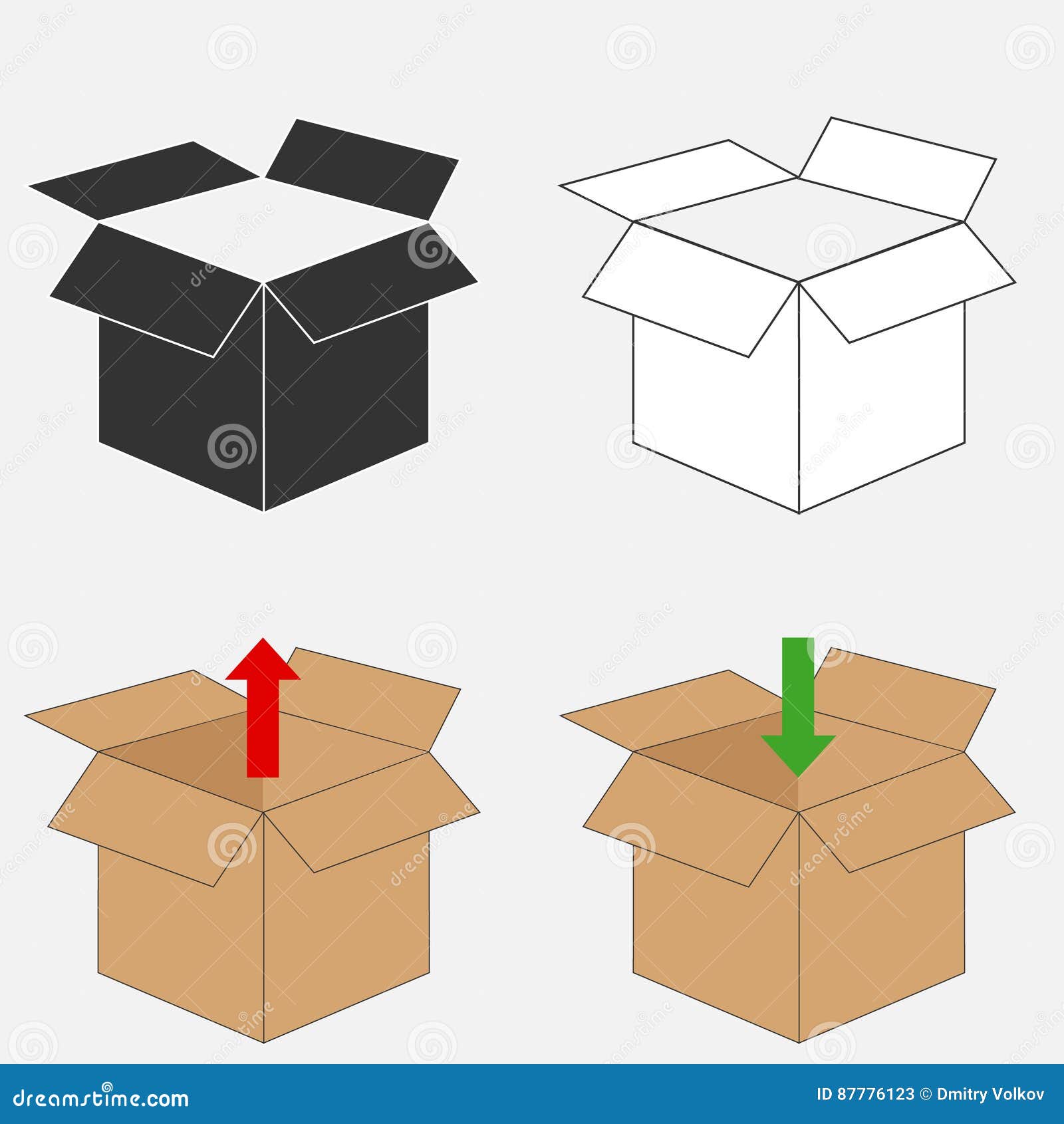 Cardboard box stock vector. Illustration of business - 87776123